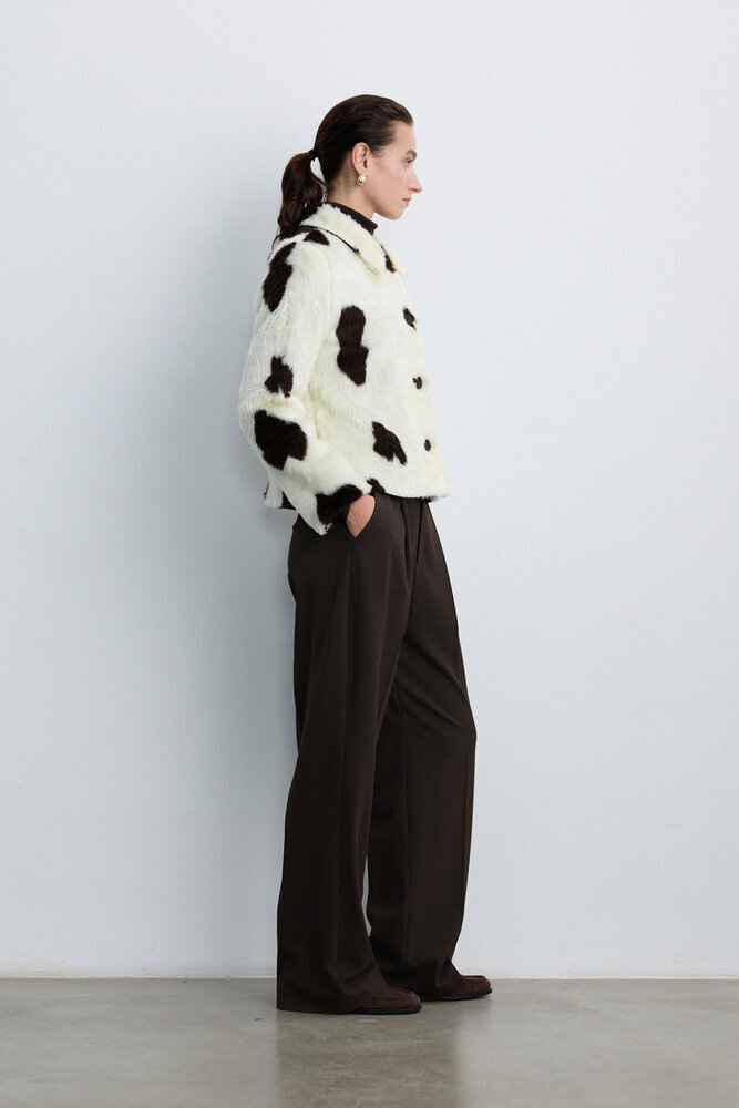 COW PRINT SUNİ KÜRK CEKET Online Satın Al! BBFW255085 | Be Blue