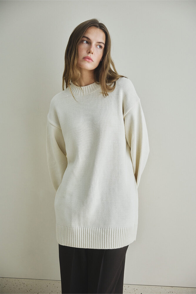 EKRU BİSİKLET YAKA UZUN KAZAK Online Satın Al! BBFW256122 | Be Blue