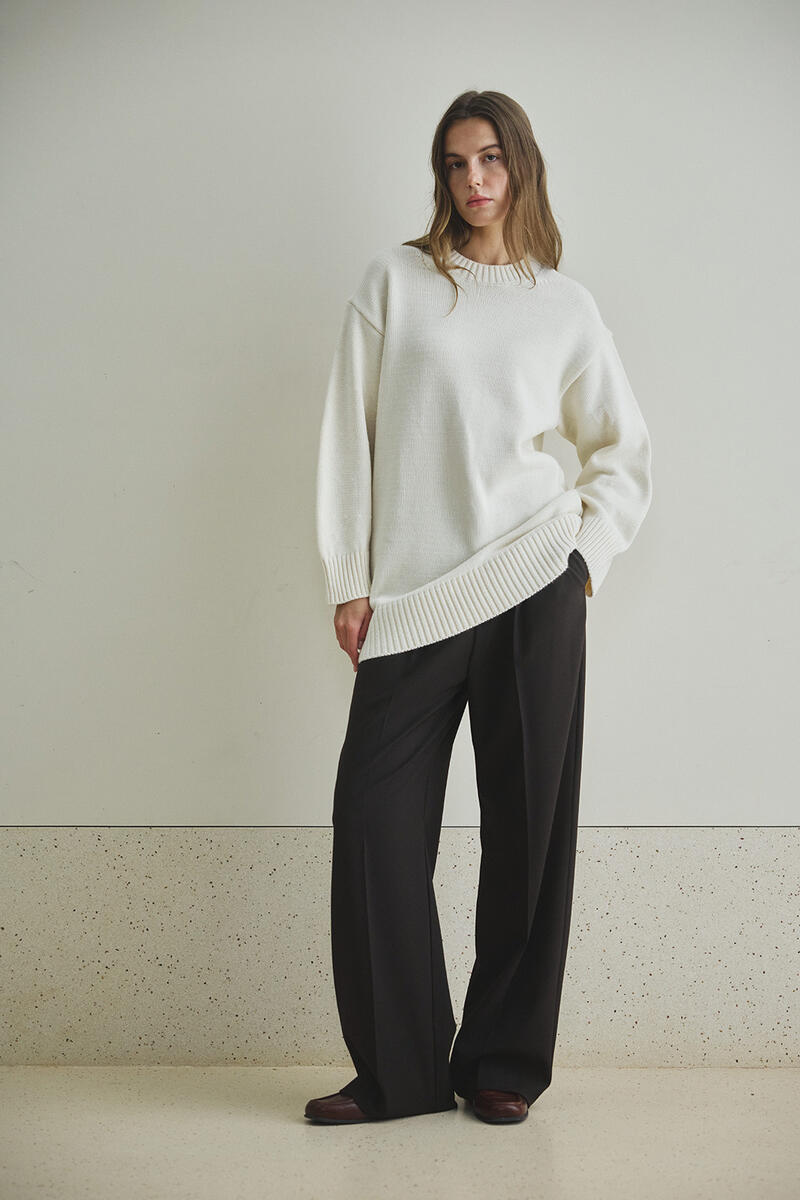 EKRU BİSİKLET YAKA UZUN KAZAK Online Satın Al! BBFW256122 | Be Blue