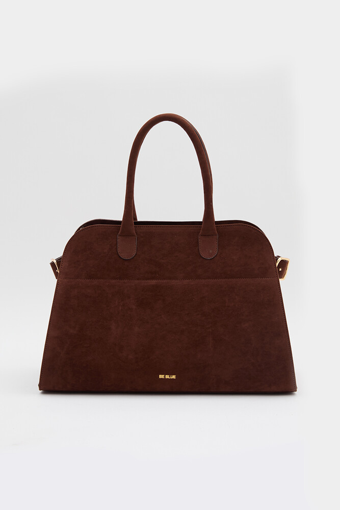 KAHVERENGİ KEMERLİ SÜET TOTE ÇANTA Online Satın Al! | Be Blue