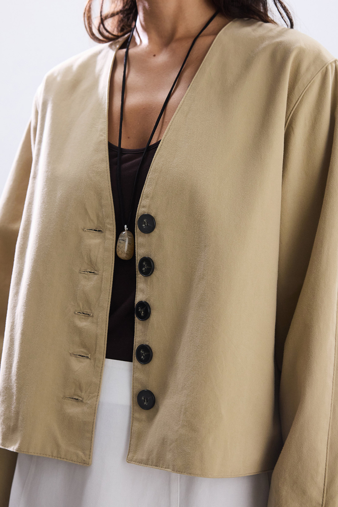 KUM DÜĞMELİ PAMUKLU CEKET Online Satın Al! | Be Blue