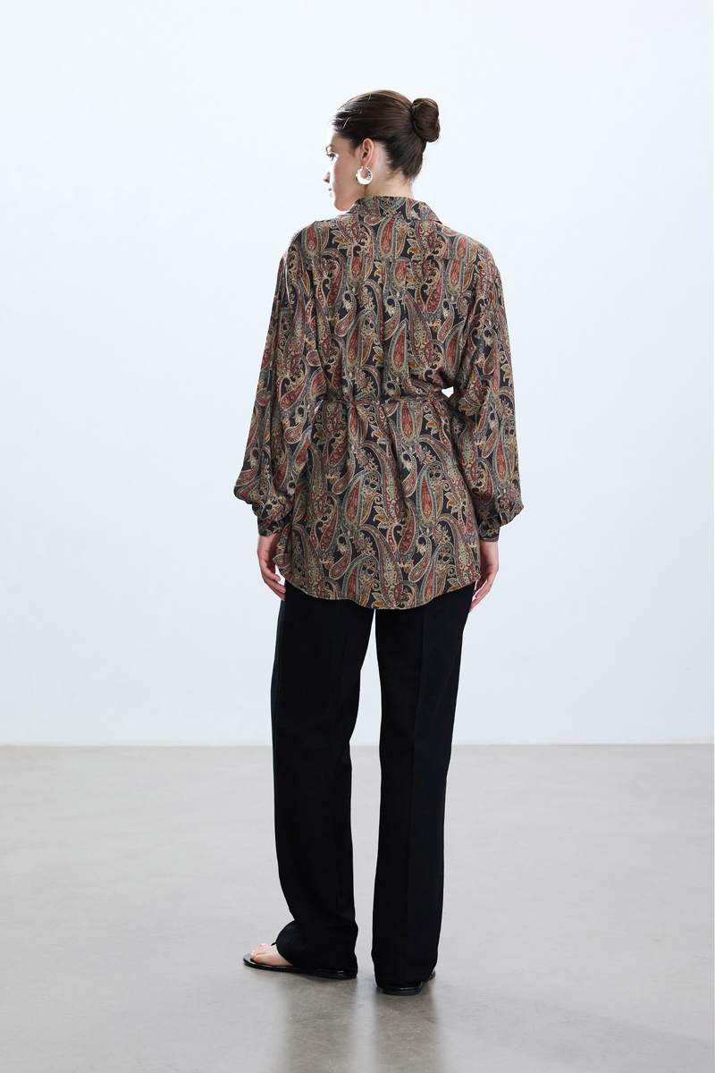 RETRO ŞAL DESENLİ VINTAGE GÖMLEK Online Satın Al! | Be Blue