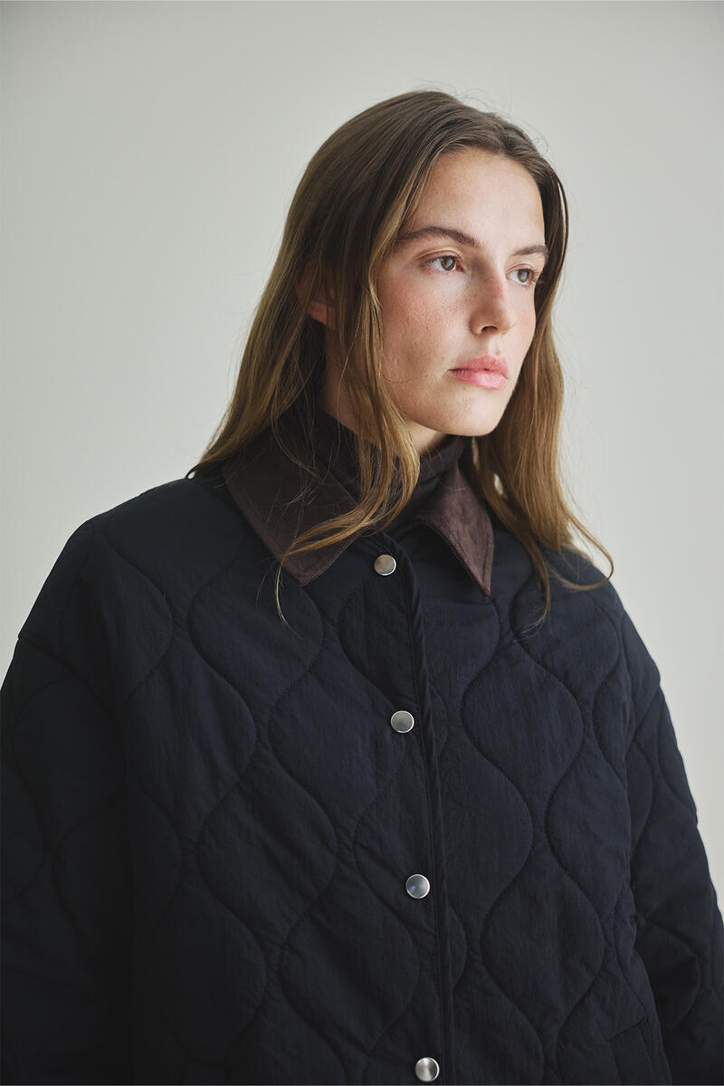 SİYAH KADİFE YAKALI KAPİTONE MONT Online Satın Al! BBFW255101 | Be Blue